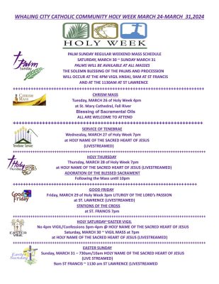 Holy Week Schedule 2024