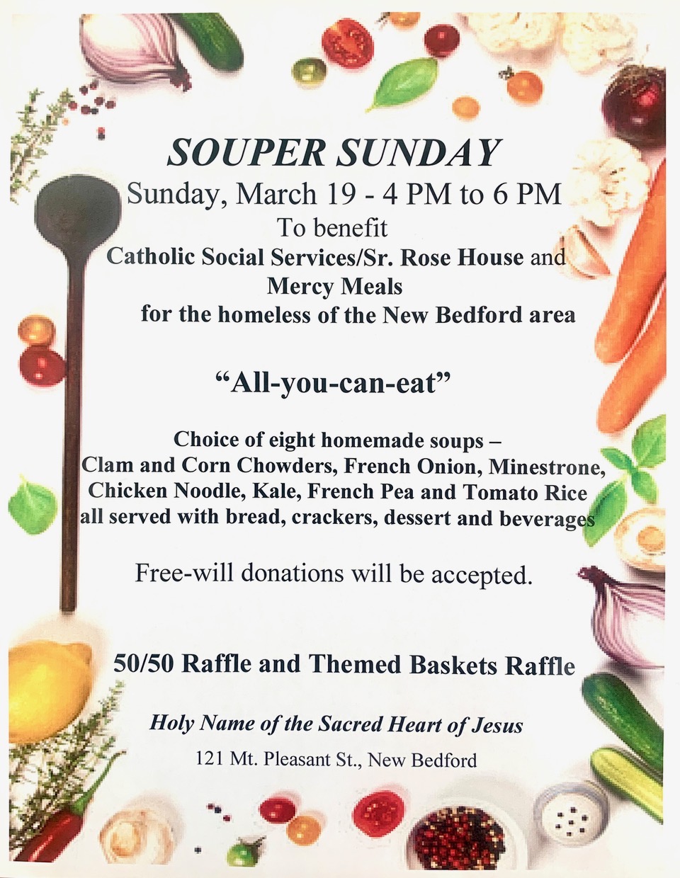Souper Sunday on Sunday March 19th 2023