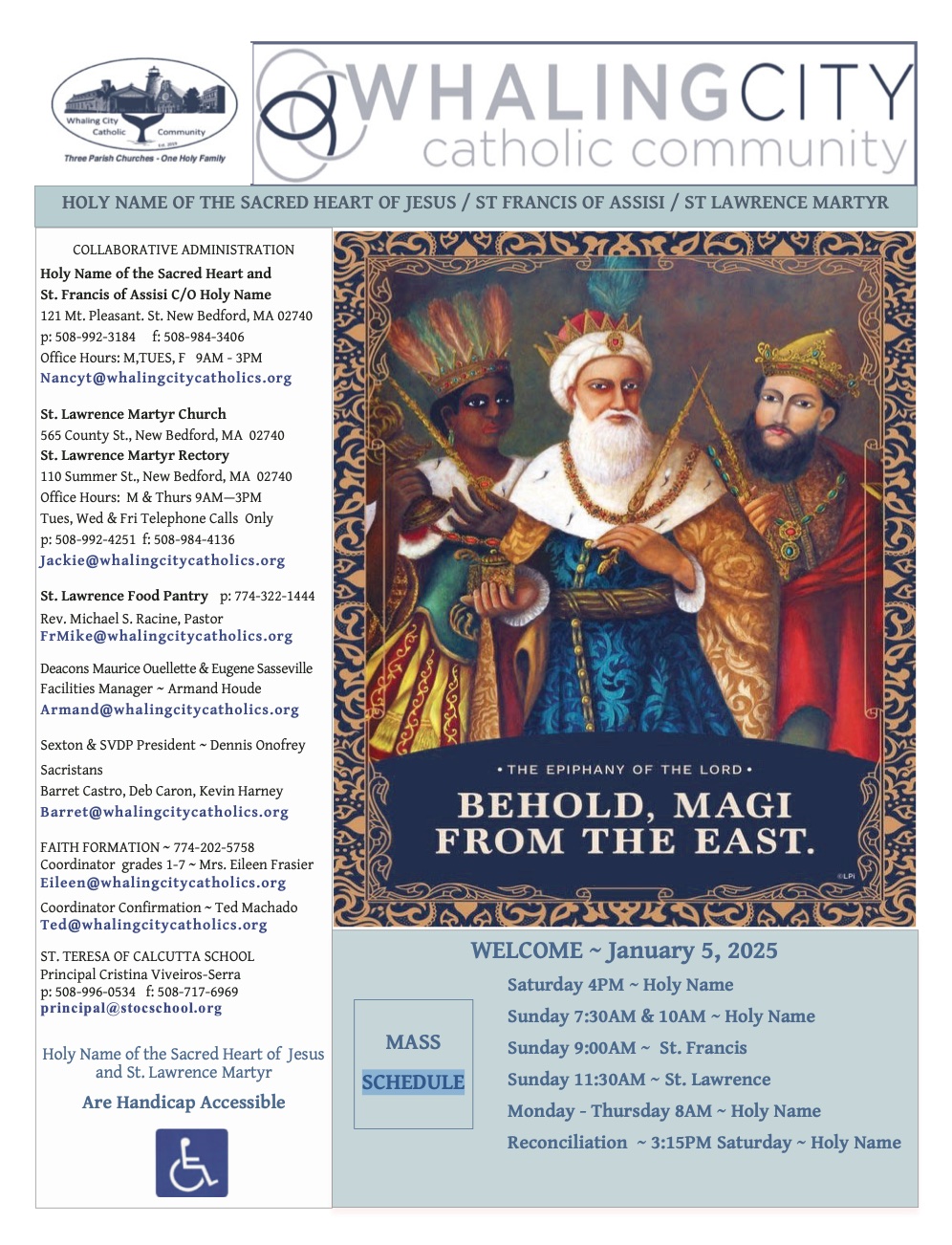 Bulletin for the Epiphany of the Lord January 5, 2025